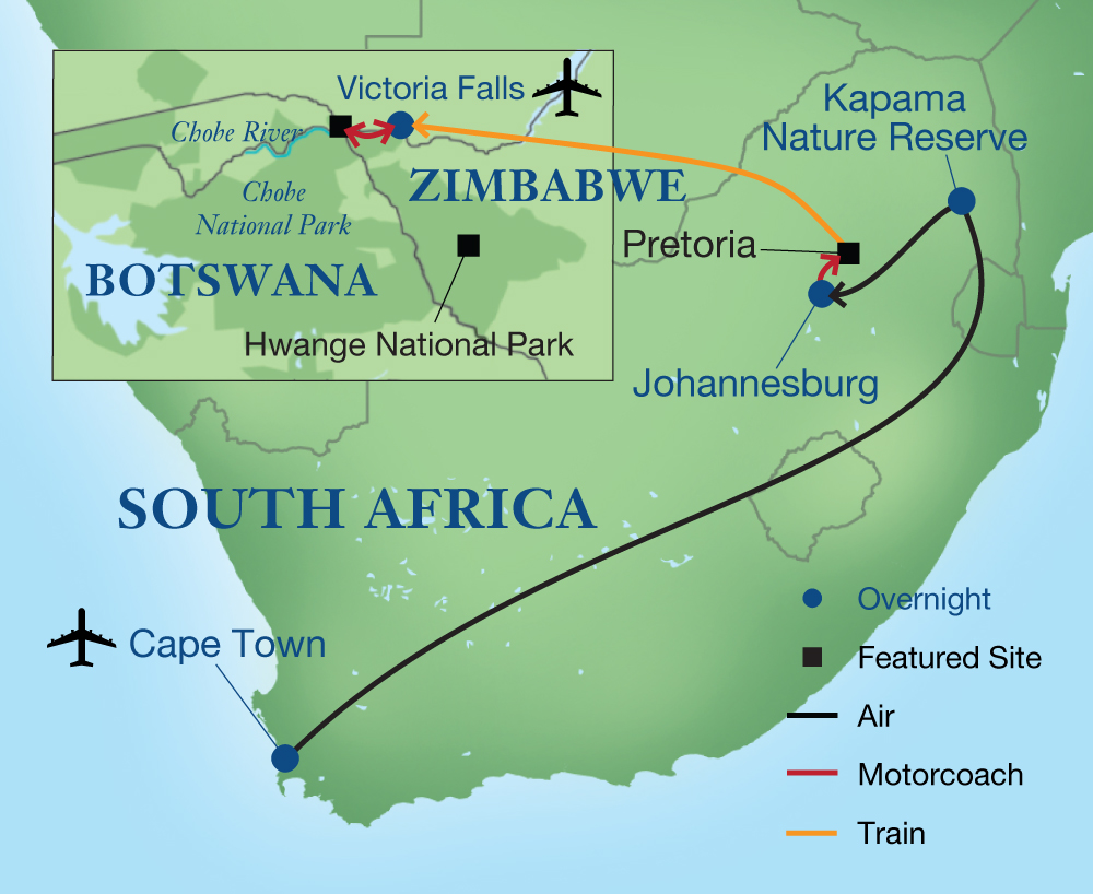 Air Zimbabwe Route Map